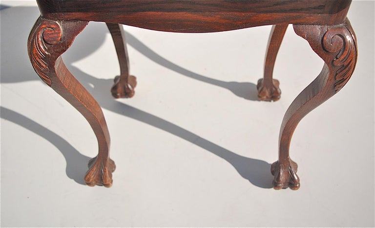 Chippendale Style Side Table in Oak, 1950s France For Sale at 1stDibs