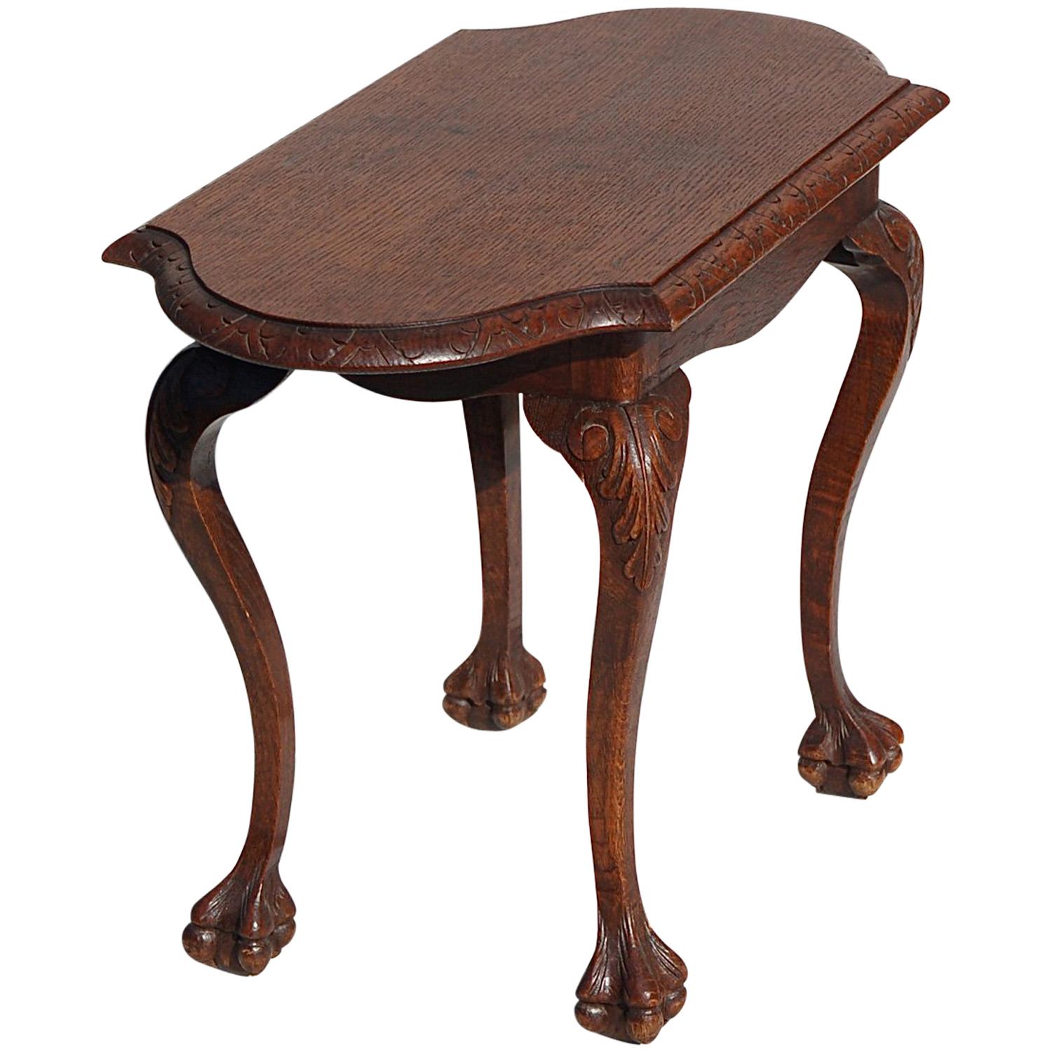 Chippendale Style Side Table in Oak, 1950s France For Sale at 1stDibs