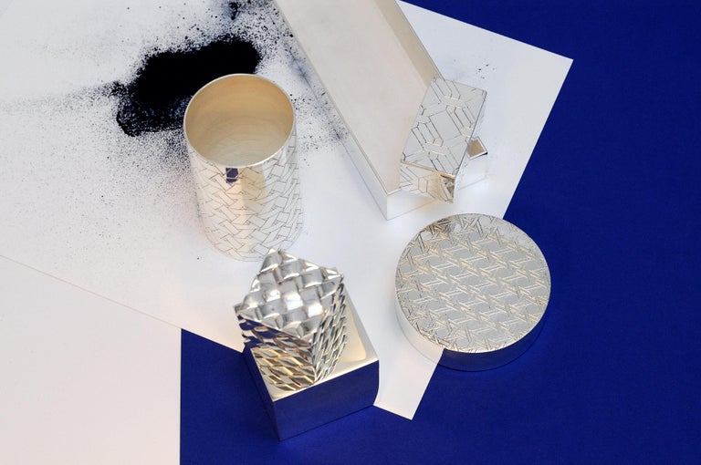 Chiseled Pencil Holder, Hommage Collection, Weaving Pattern For Sale at ...