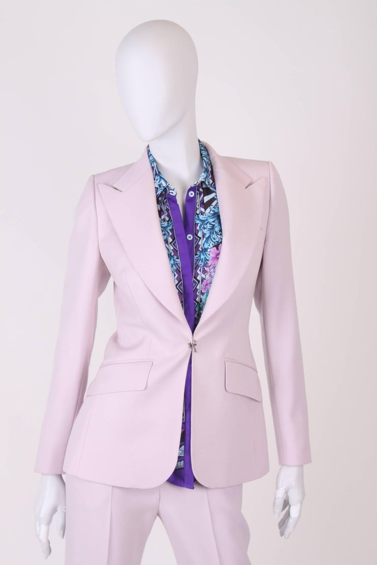 Chloe 2 Piece lilac Jacket and Trousers Suit at 1stDibs