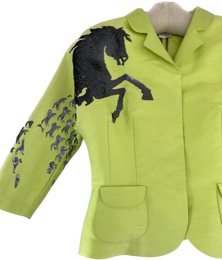 Chloe 2001 Runway Silk Jacket with Sequin Horses by Stella McCartney ...