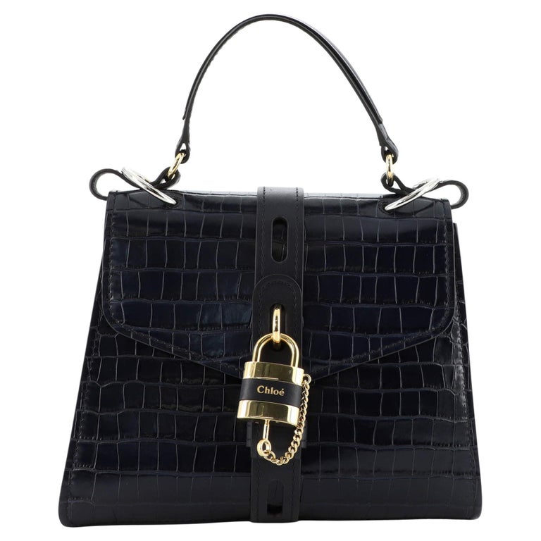Chloe Aby Day Bag Crocodile Embossed Leather Medium For Sale at 1stDibs