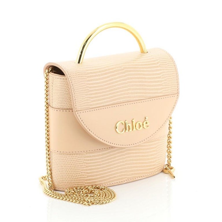 Chloe Aby Lock Bag Lizard Embossed Leather Small at 1stDibs