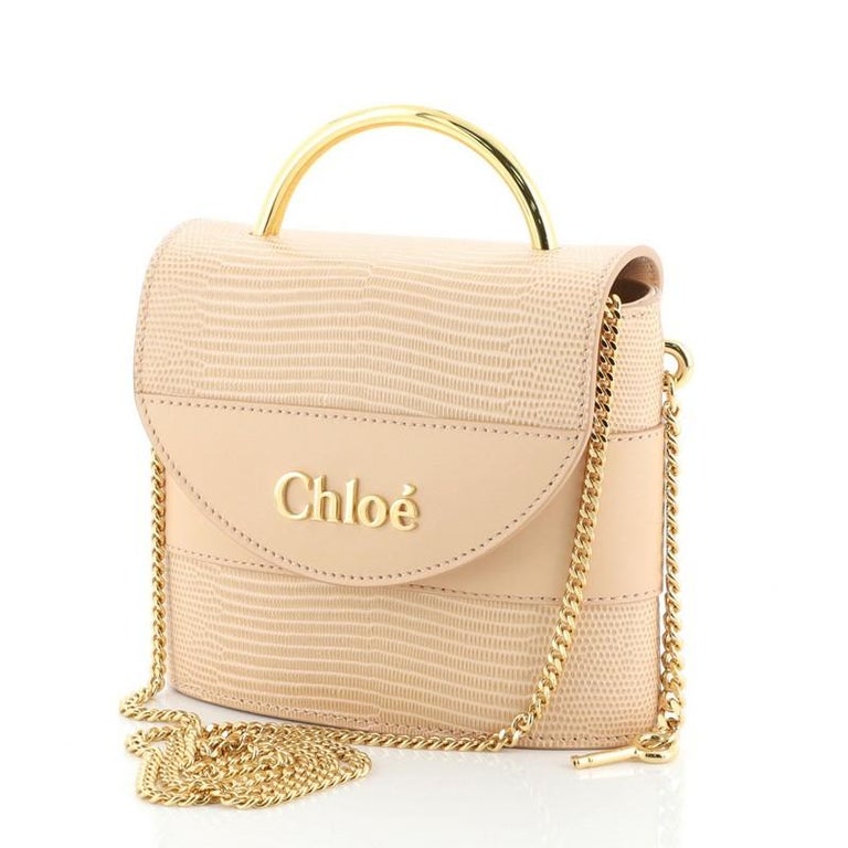 Chloe Aby Lock Bag Lizard Embossed Leather Small at 1stDibs