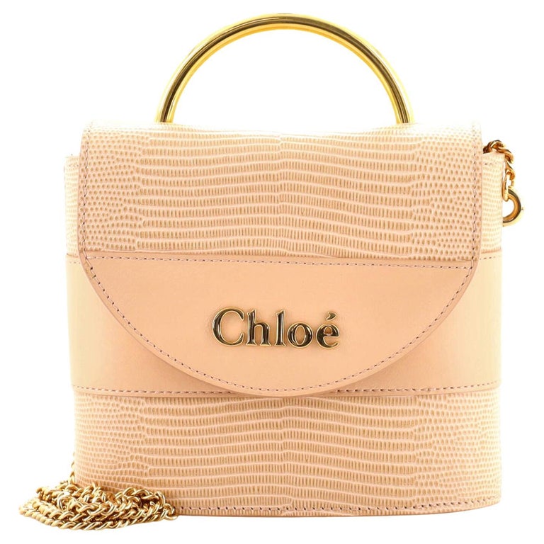 Chloe Aby Lock Bag Lizard Embossed Leather Small For Sale at 1stDibs