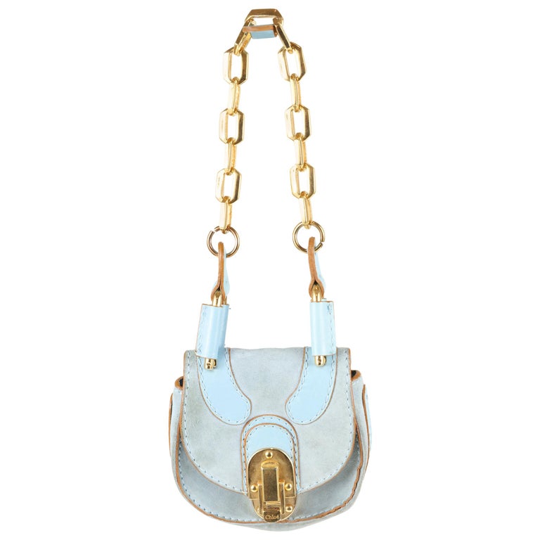 Chloe Baby Blue Leather Mini Shoulder Bag with Gold Hardware at 1stDibs ...