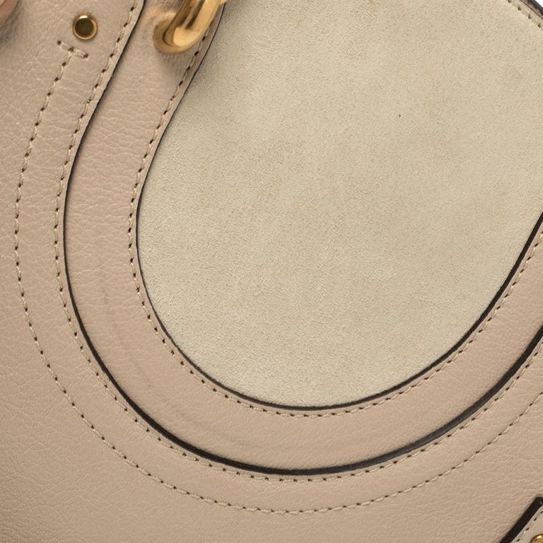 Chloe Beige Leather and Suede Pixie Round Crossbody Bag at 1stDibs
