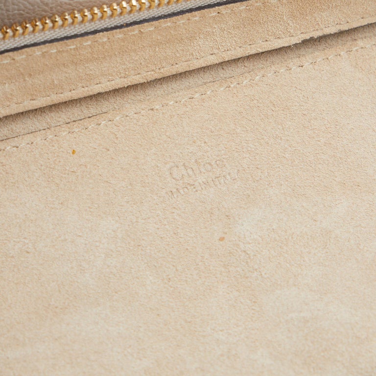 Chloe Beige Leather and Suede Small Pixie Round Crossbody Bag at 1stDibs