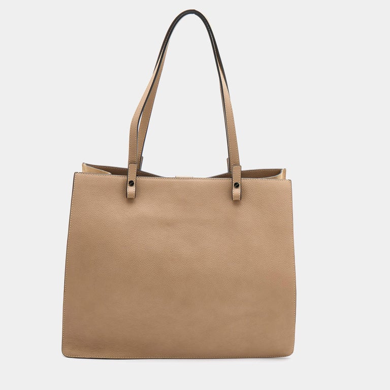 Chloe Beige Leather and Suede Tote For Sale at 1stDibs