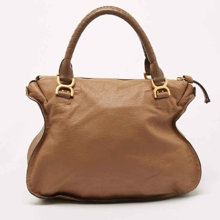Chloe Beige Leather Large Marcie Shoulder Bag For Sale at 1stDibs