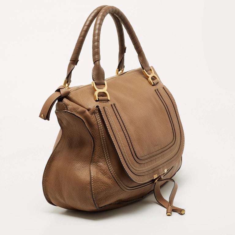 Chloe Beige Leather Large Marcie Shoulder Bag For Sale at 1stDibs