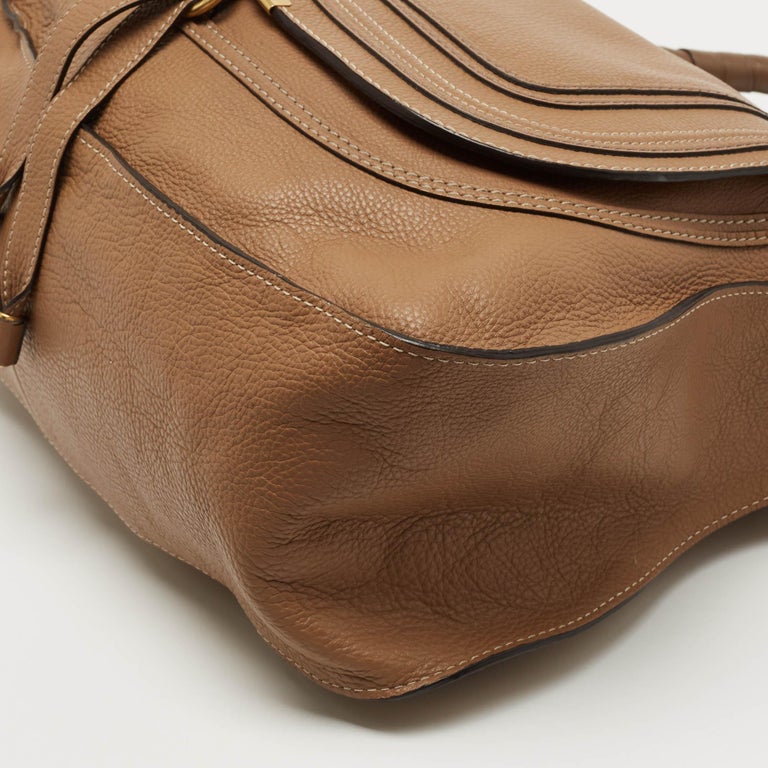 Chloe Beige Leather Large Marcie Shoulder Bag For Sale at 1stDibs