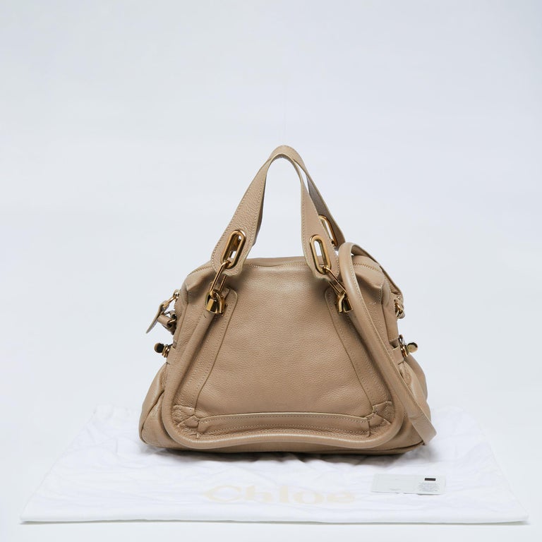 Chloe Beige Leather Medium Paraty Satchel at 1stDibs