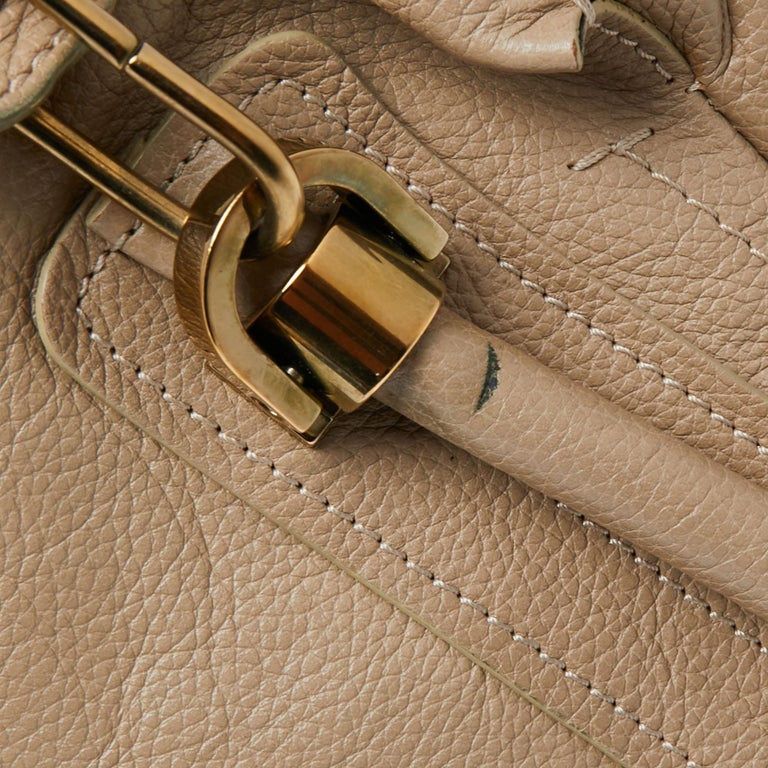 Chloe Beige Leather Medium Paraty Satchel at 1stDibs