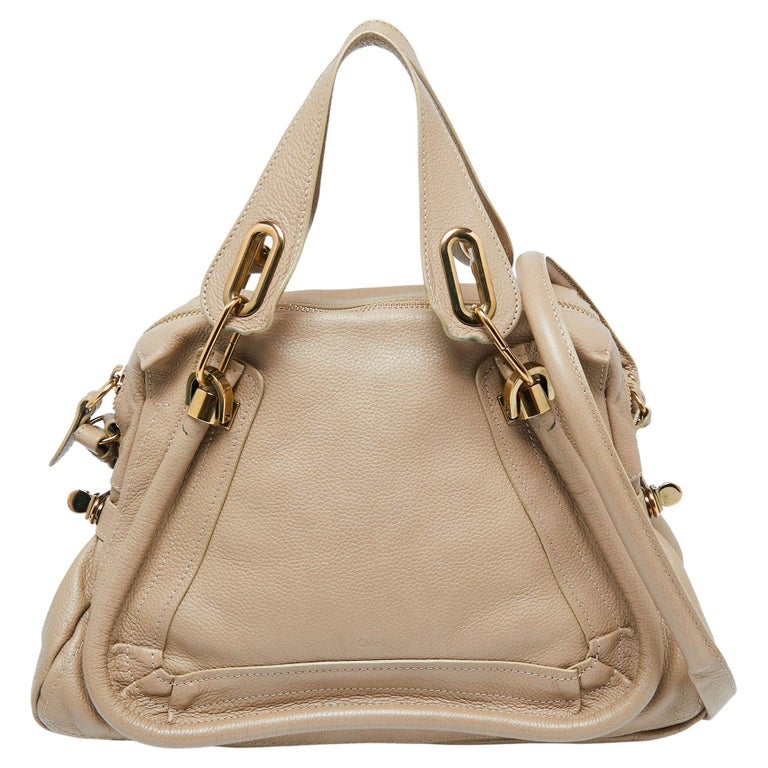 Chloe Beige Leather Medium Paraty Satchel at 1stDibs