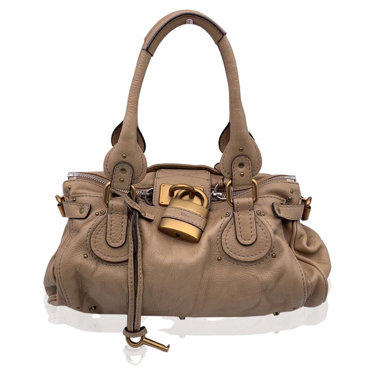 Chloe Beige Leather Paddington Bag Tote Satchel Handbag For Sale at 1stDibs
