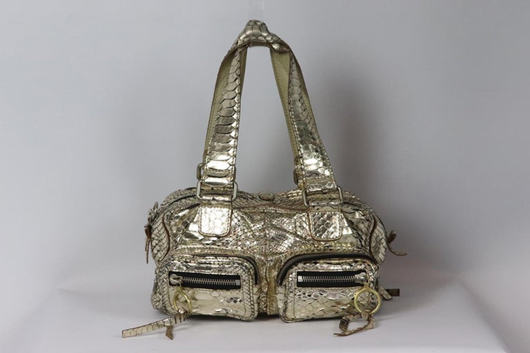 Chloé Betty Metallic Python And Leather Shoulder Bag For Sale at 1stDibs