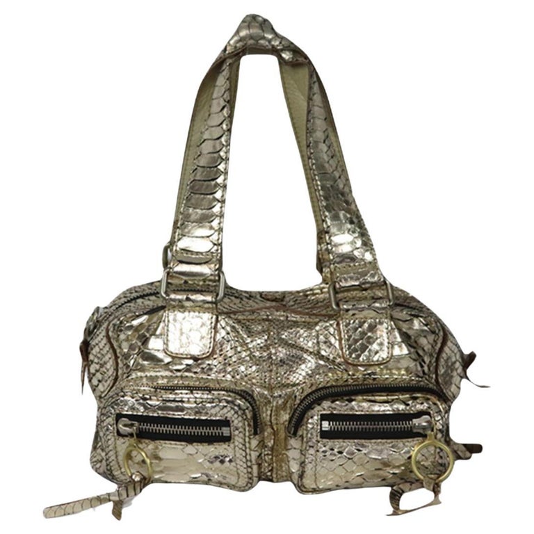Chloé Betty Metallic Python And Leather Shoulder Bag For Sale at 1stDibs