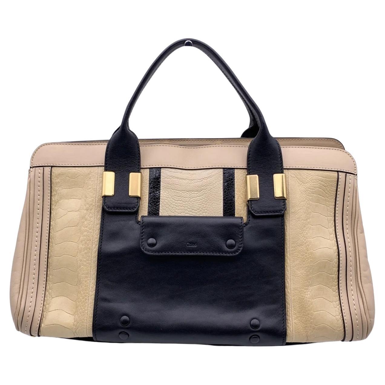 Chloé Light Beige Leather Large Marcie Satchel For Sale at 1stDibs