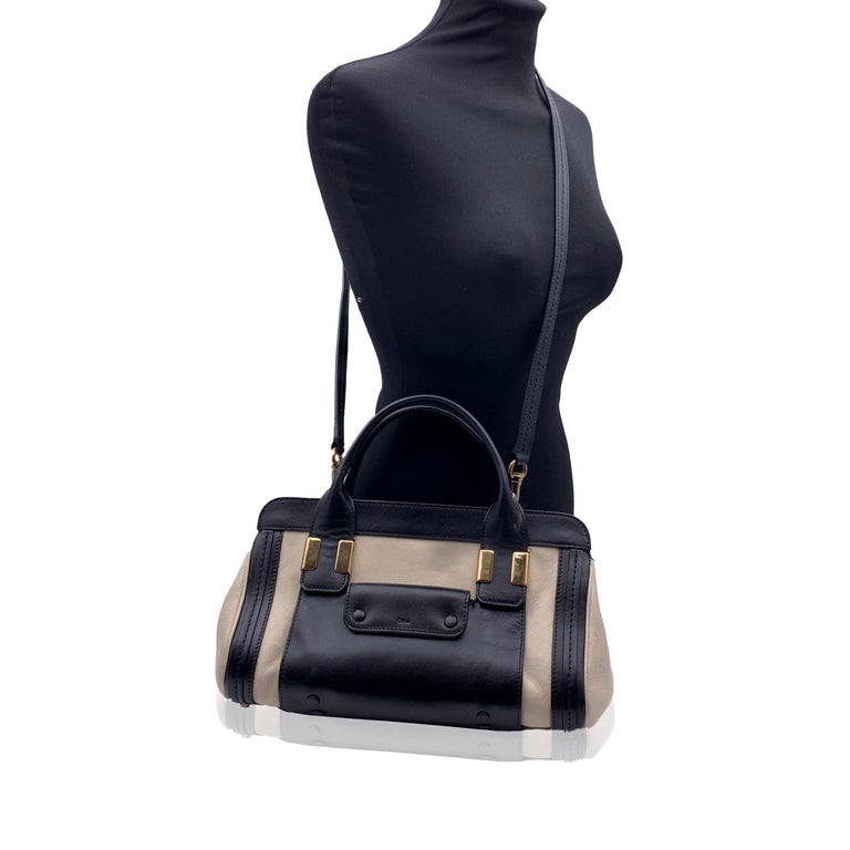 Chloe Bicolor Leather Alice Bag Satchel Handbag with Strap For Sale at ...