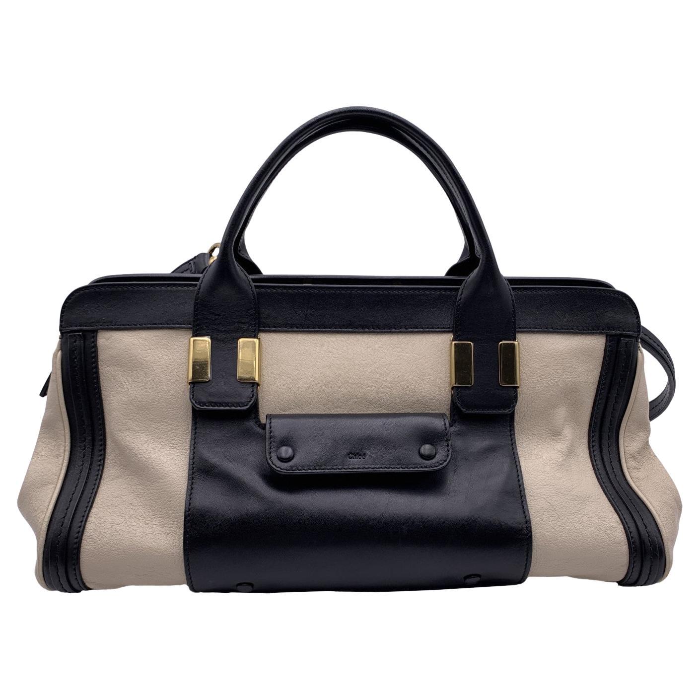 Chloe Bicolor Color Block Suede and Leather Large Tote Bag For Sale at ...