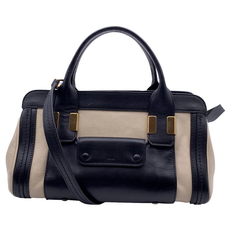 Chloe Bicolor Leather Alice Bag Satchel Handbag with Strap For Sale at ...