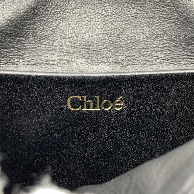 Chloe Black and Beige Leather Small June Bow Messenger Bag For Sale at ...