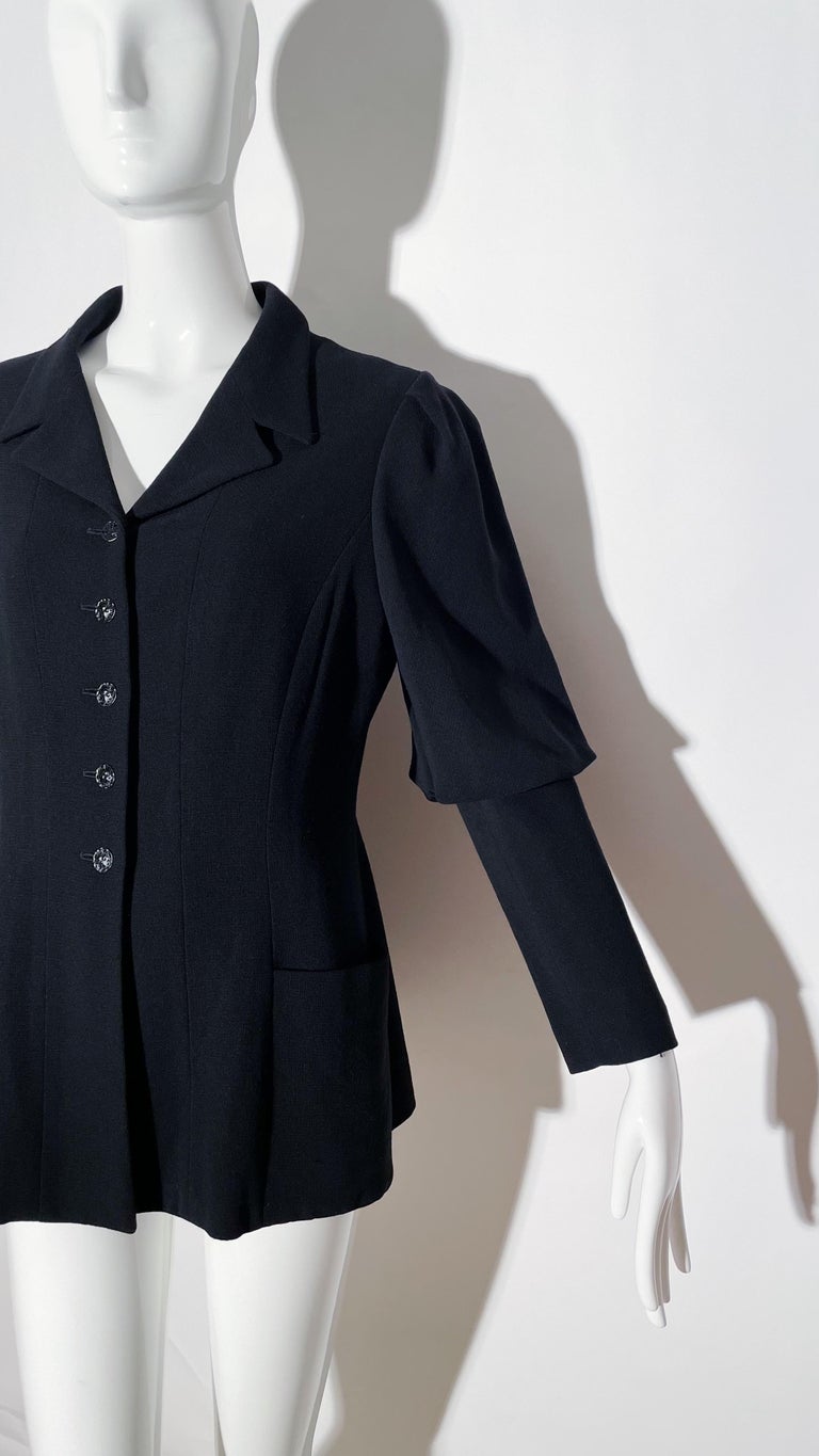 Chloe Black Blazer with Dramatic Sleeves For Sale at 1stDibs