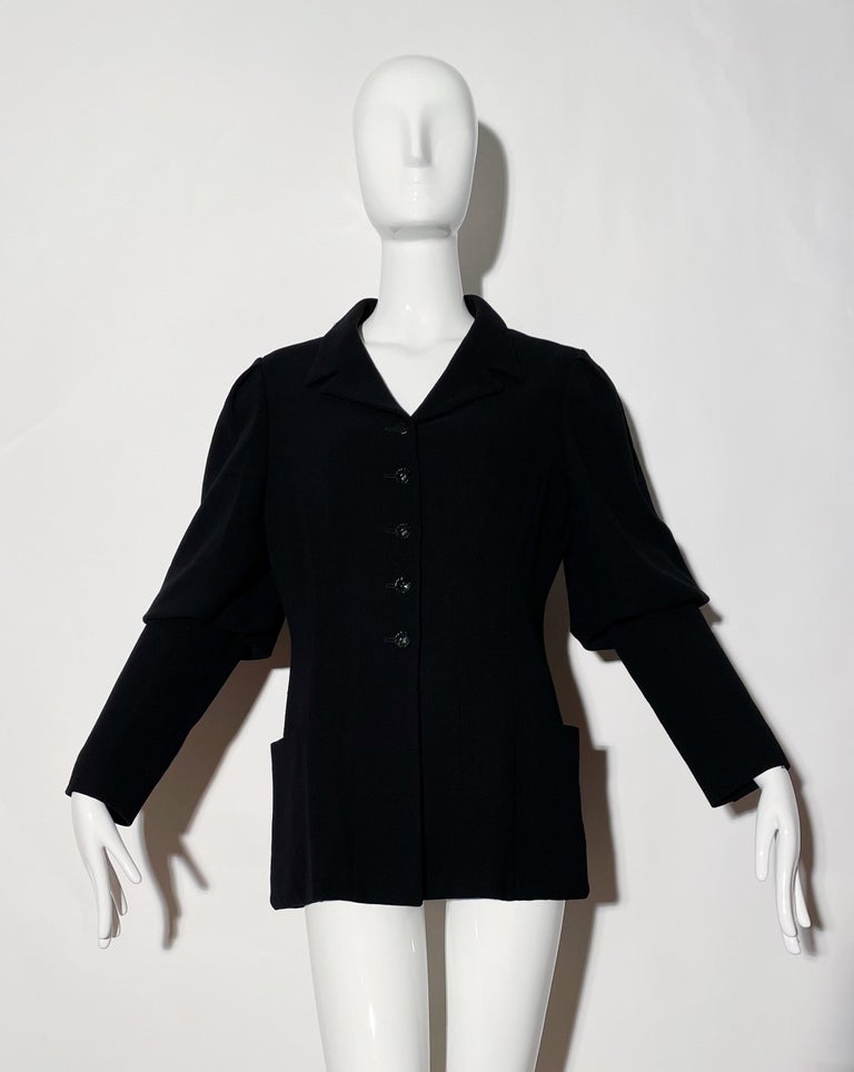 Chloe Black Blazer with Dramatic Sleeves For Sale at 1stDibs