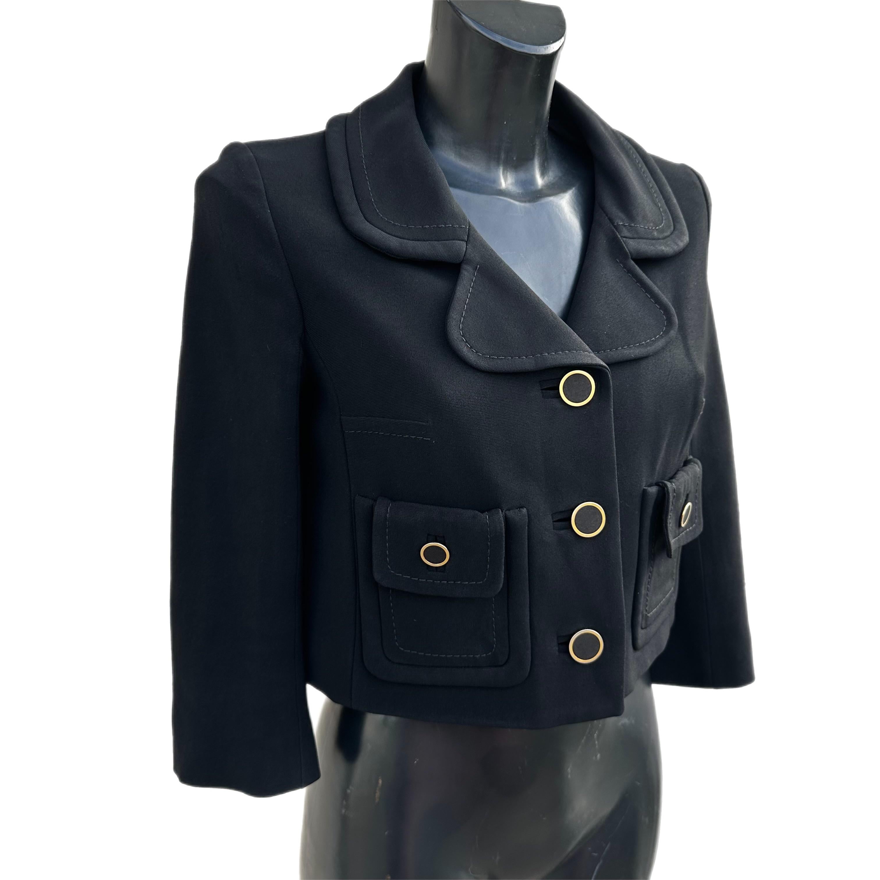 Chloe’ black crop jacket For Sale at 1stDibs