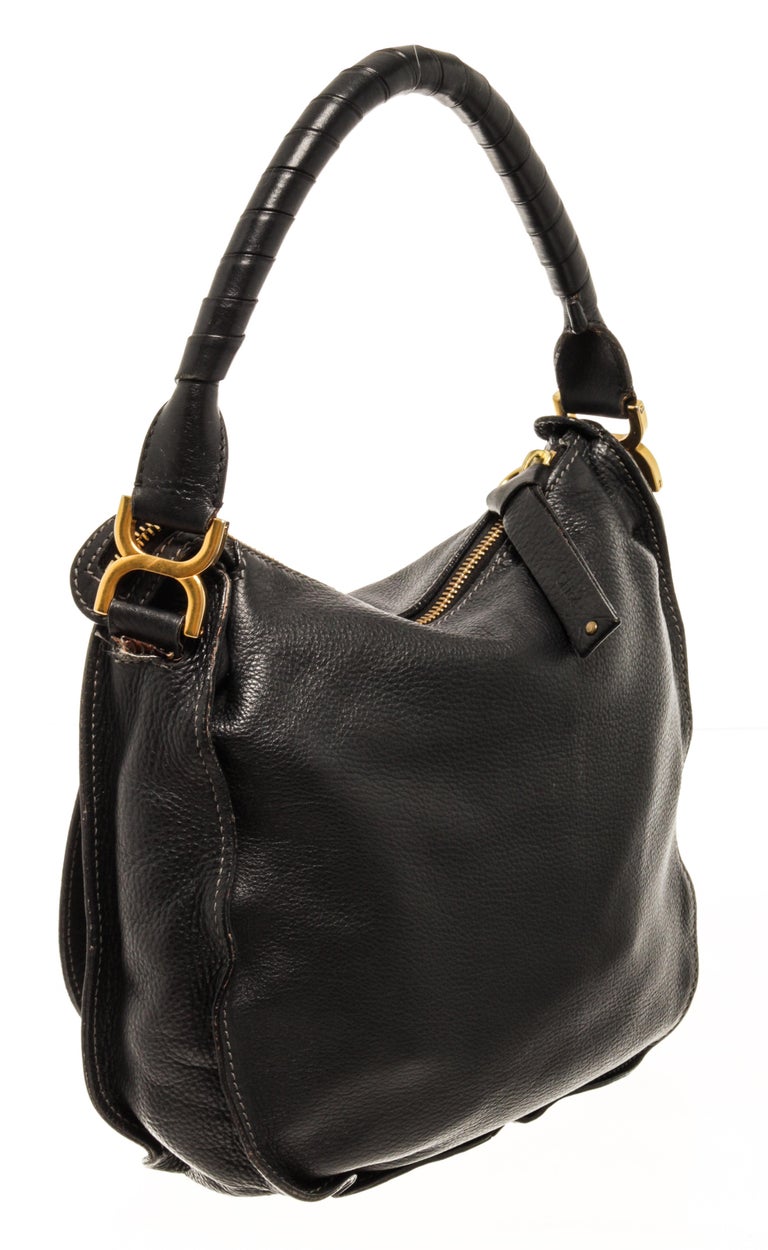 Chloe Black Leather Large Marcie Hobo Bag For Sale at 1stDibs
