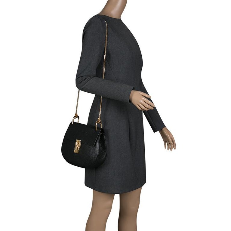 Chloe Black Leather Medium Drew Shoulder Bag For Sale at 1stDibs