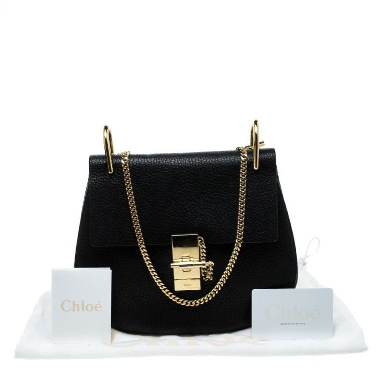 Chloe Black Leather Medium Drew Shoulder Bag For Sale at 1stDibs
