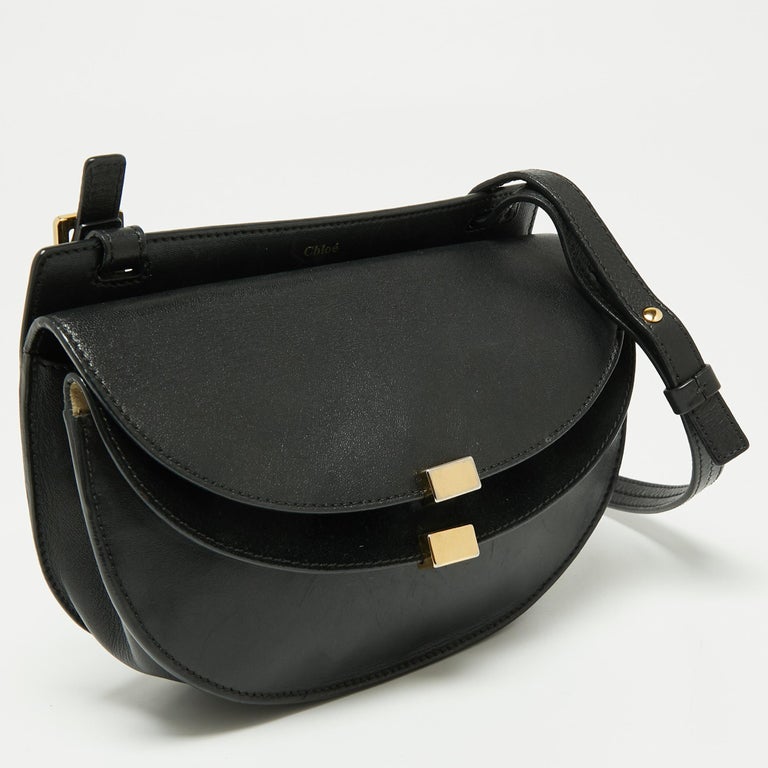 Chloe Black Leather Mini Georgia Crossbody Bag at 1stDibs