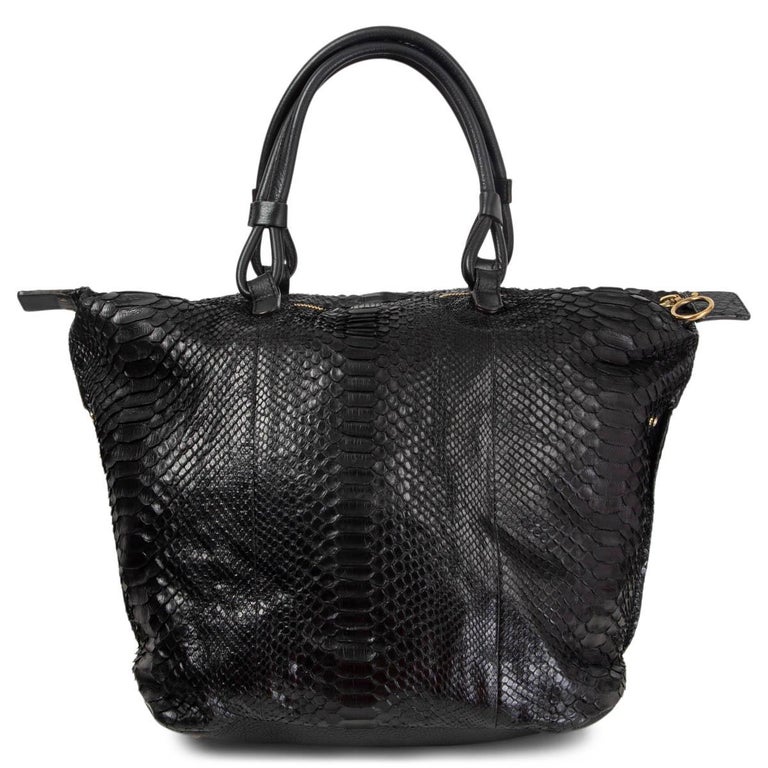 CHLOE black PYTHON ZIP POCKET Shoulder Bag For Sale at 1stDibs