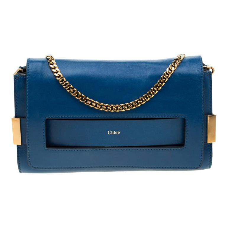 Chloe Blue Leather Crossbody Bag For Sale at 1stDibs | chloe blue bag