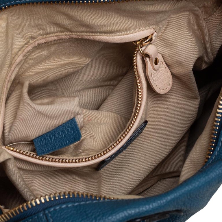 Chloe Blue Leather Medium Paraty Shoulder Bag For Sale at 1stDibs