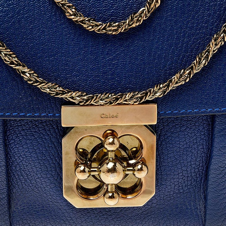 Chloe Blue Leather Small Elsie Shoulder Bag at 1stDibs