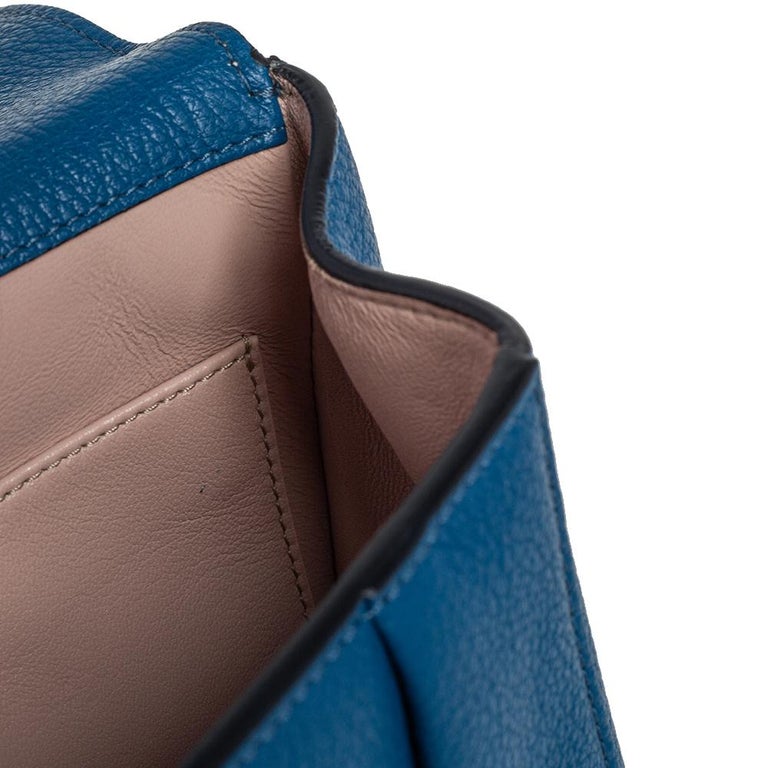 Chloé Blue Leather Small Elsie Shoulder Bag at 1stDibs