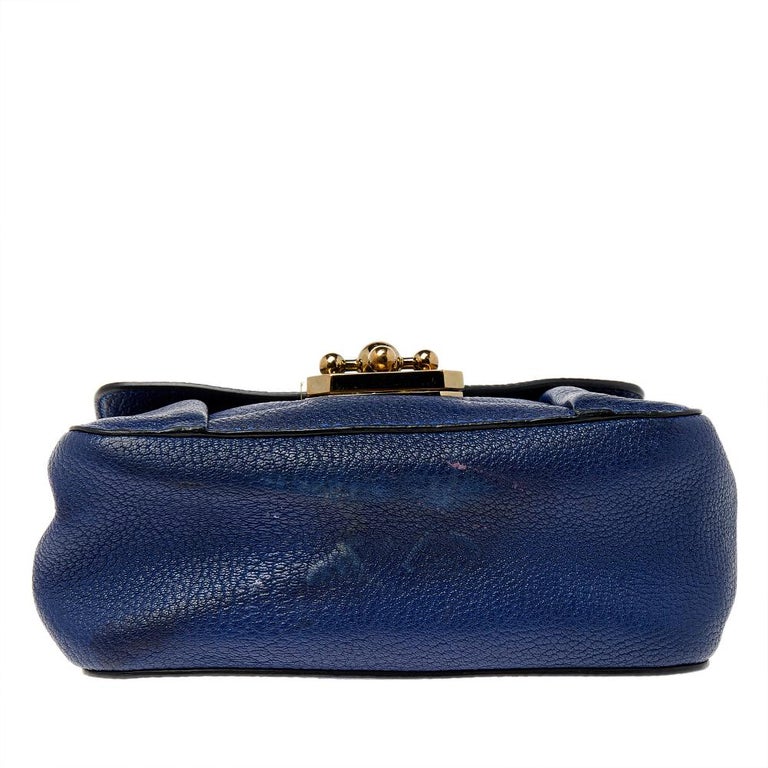Chloe Blue Leather Small Elsie Shoulder Bag at 1stDibs