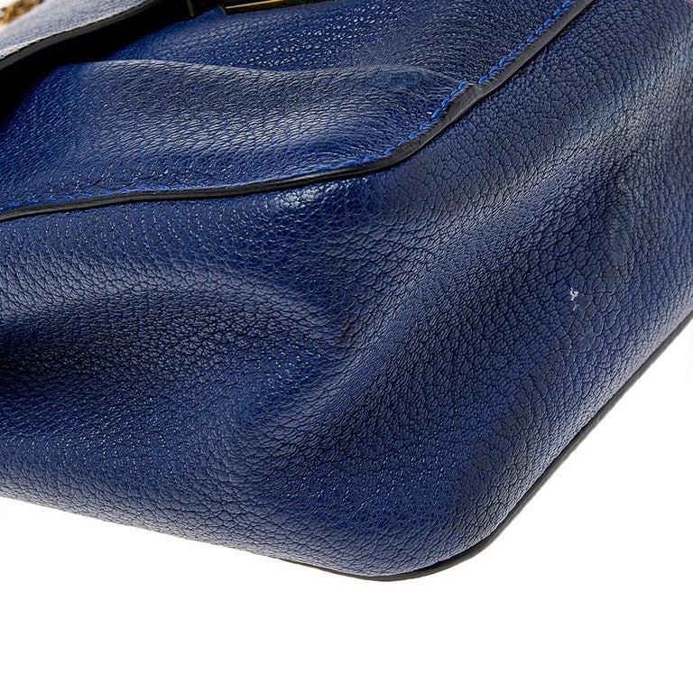 Chloe Blue Leather Small Elsie Shoulder Bag at 1stDibs