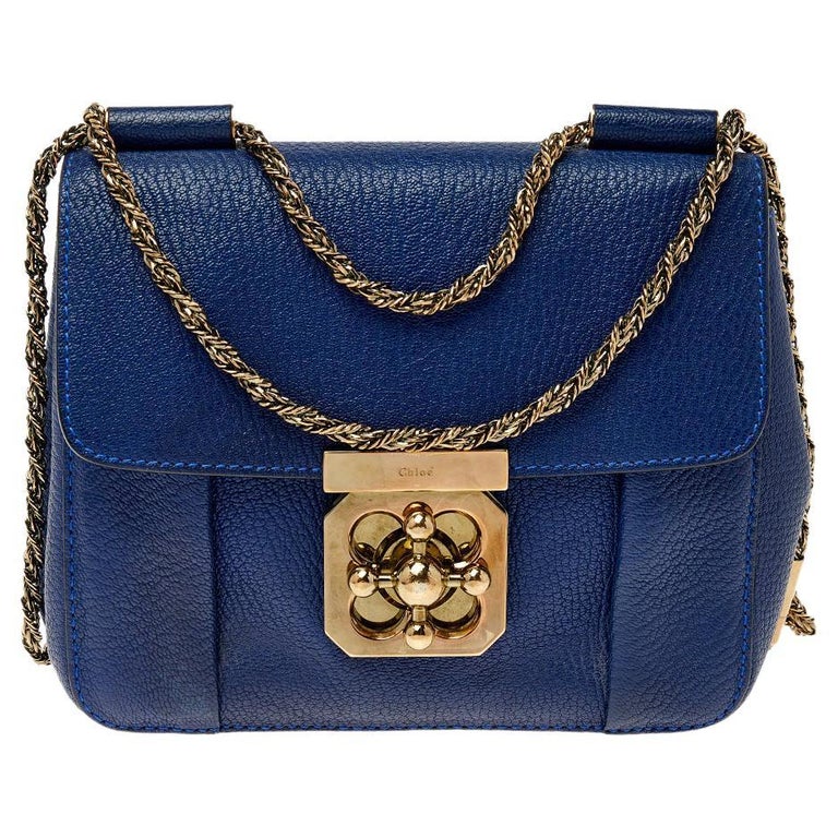 Chloe Blue Leather Small Elsie Shoulder Bag at 1stDibs
