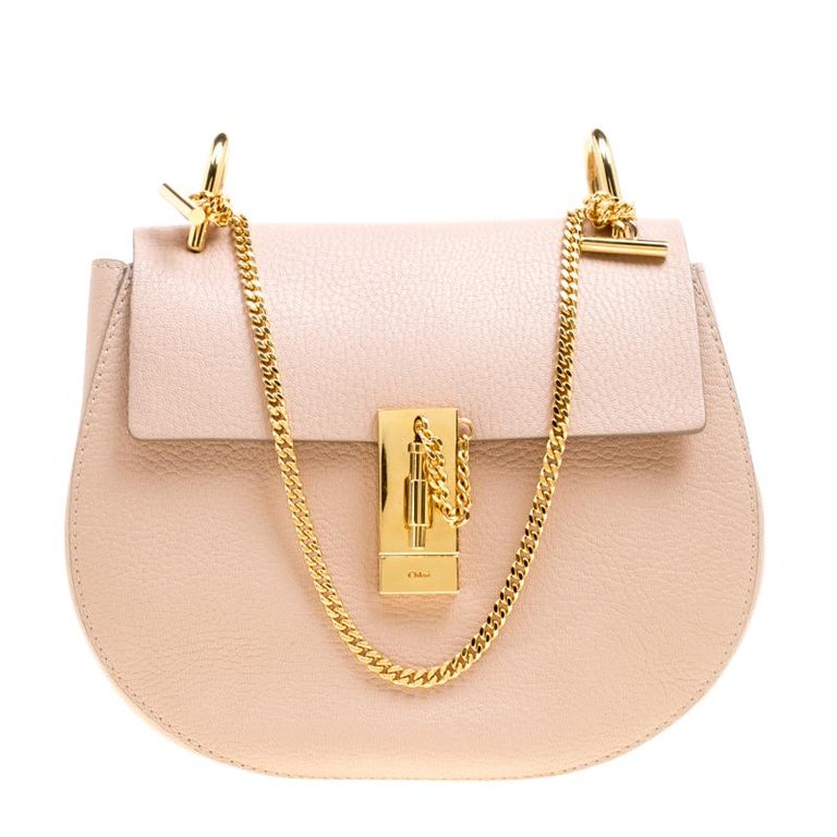Chloe Blush Pink Leather Medium Drew Shoulder Bag For Sale at 1stDibs