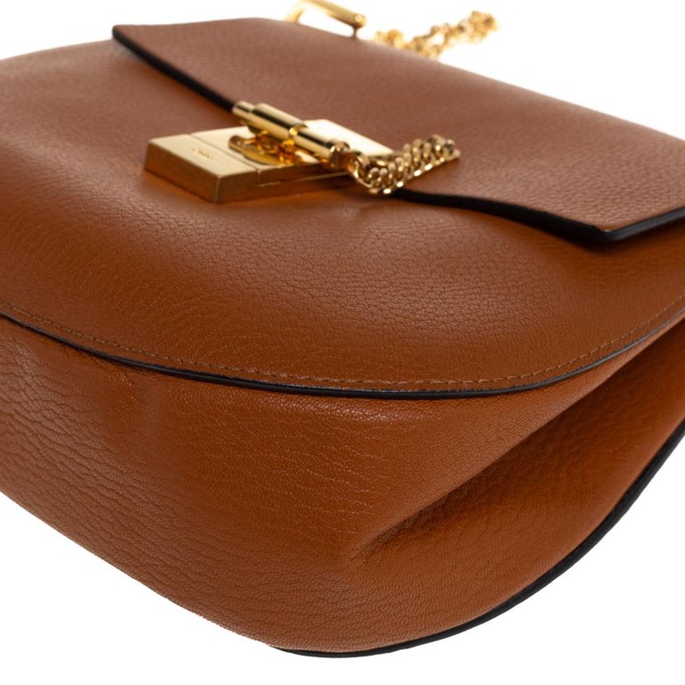 Chloe Brown Leather Medium Drew Shoulder Bag For Sale at 1stDibs