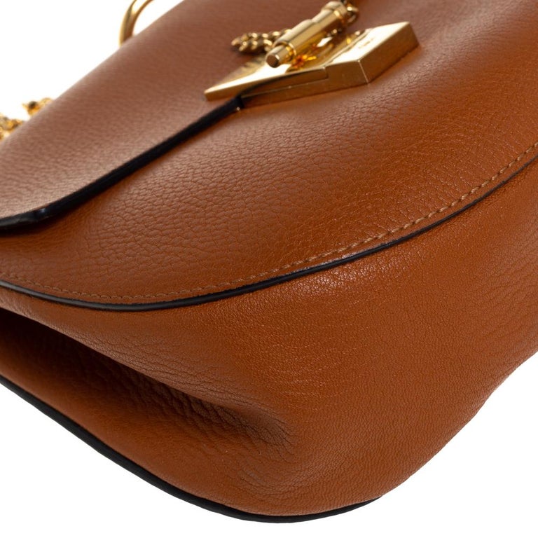 Chloe Brown Leather Medium Drew Shoulder Bag For Sale at 1stDibs