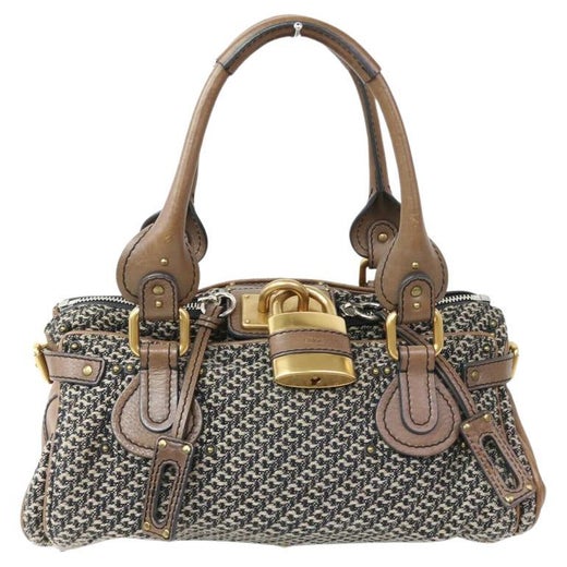 CHLOE Chocolate Brown Leather Paddington Medium Satchel Bag with Lock ...