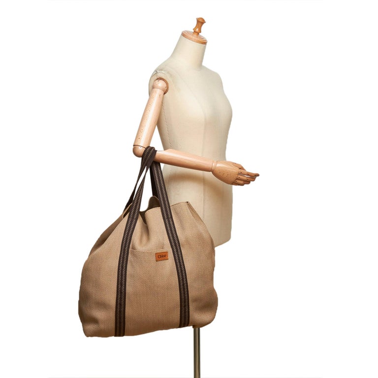 Chloe Brown Rayon Tote Bag at 1stDibs