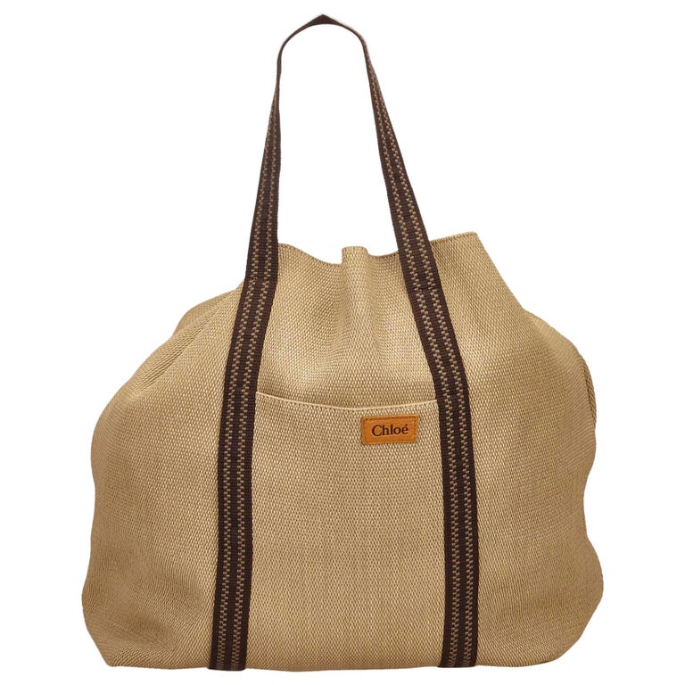 Chloe Brown Rayon Tote Bag at 1stDibs