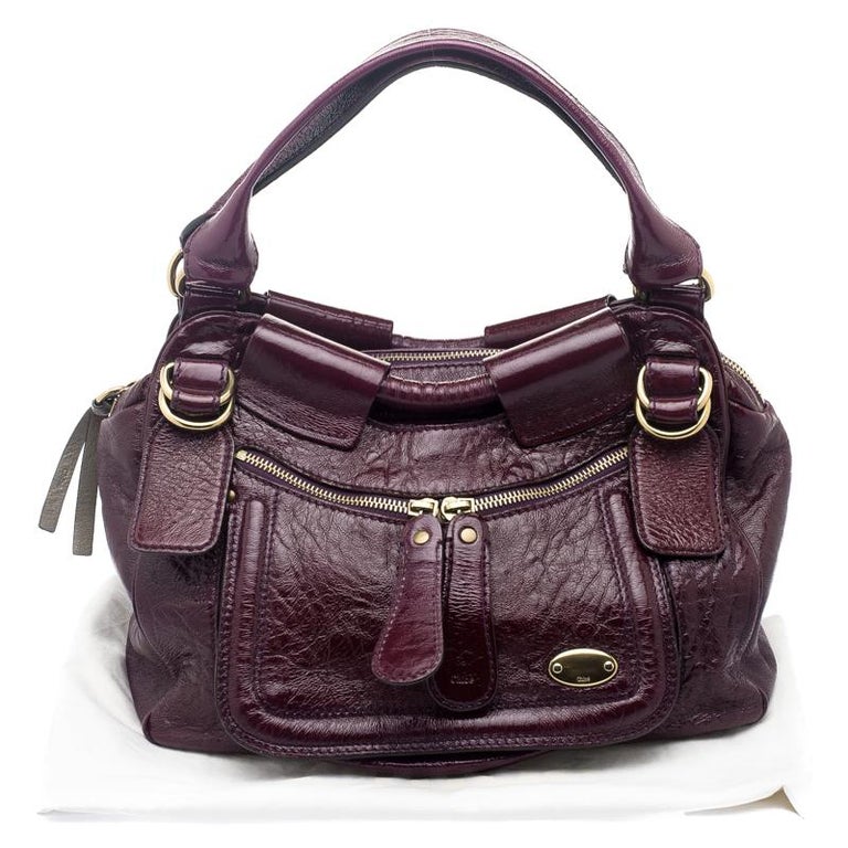 Chloe Burgundy Patent Leather Large Bay Hobo For Sale at 1stDibs ...