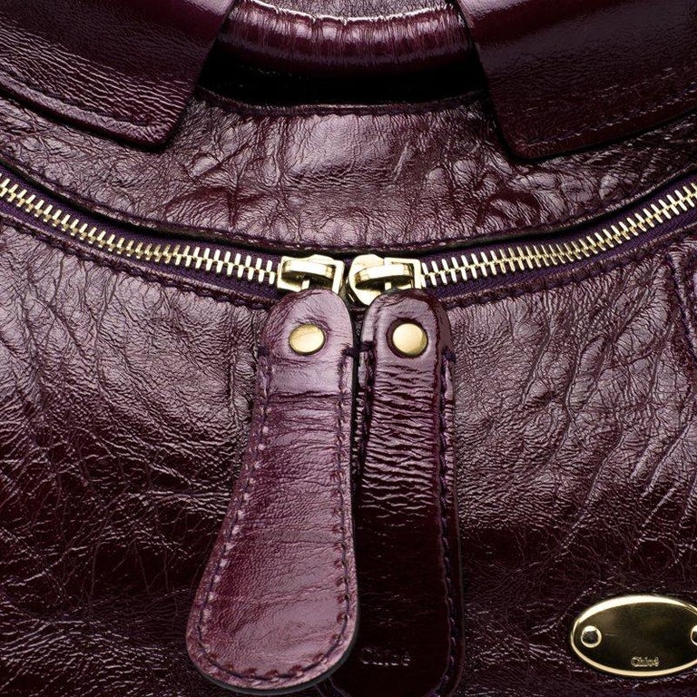 Chloe Burgundy Patent Leather Large Bay Hobo For Sale at 1stDibs ...